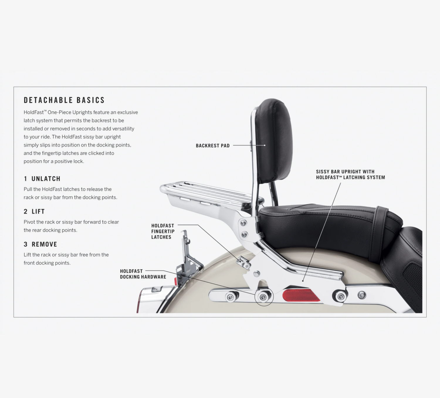 Apoyo del Arco del Respaldo del Asiento Trasero HoldFast Harley ...