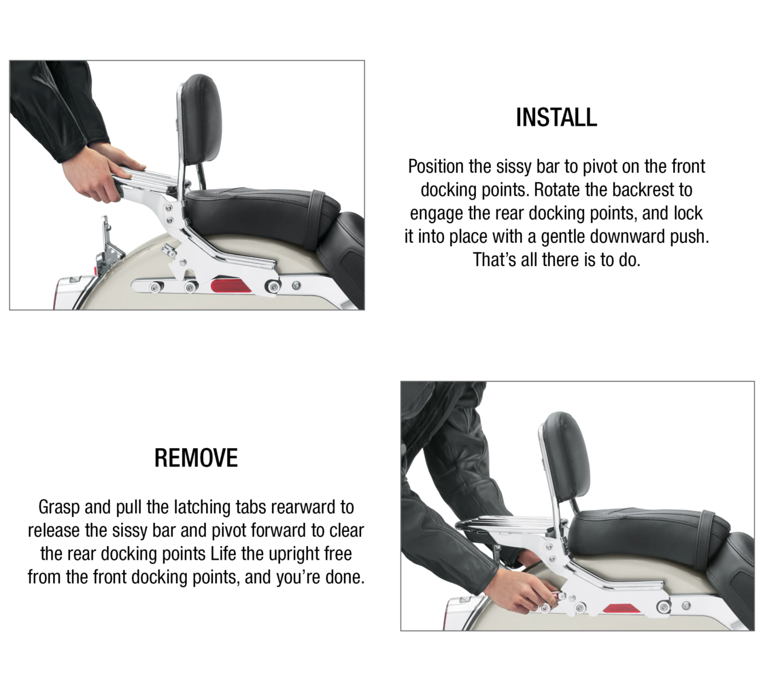 Apoyo del Arco del Respaldo del Asiento Trasero HoldFast Harley ...