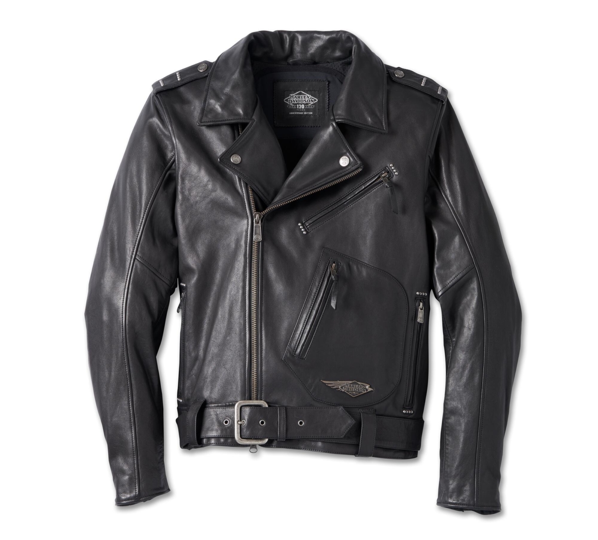 Chaqueta 120 Aniversario Cuero Hombre Harley-Davidson® Men 120th Anniversary Cycle Champ Leather ...
